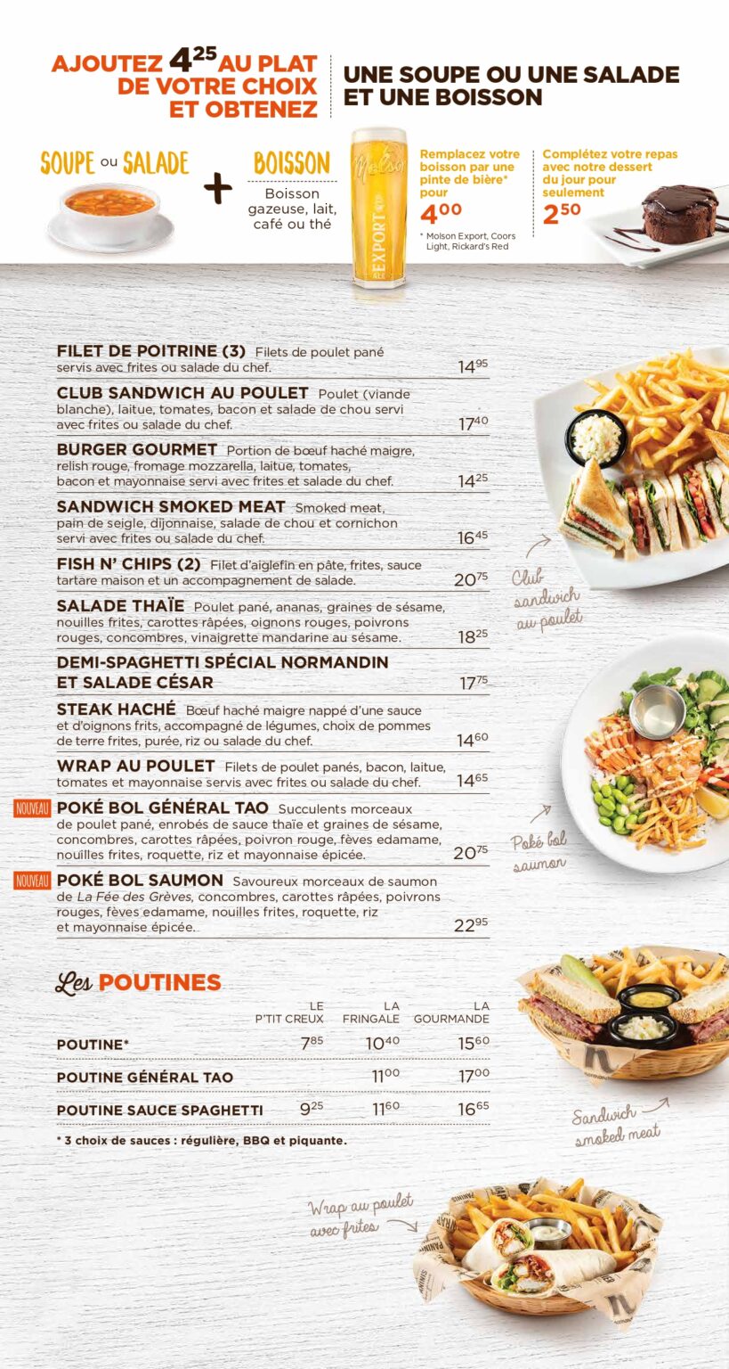 Normandin Menu Prix Québec