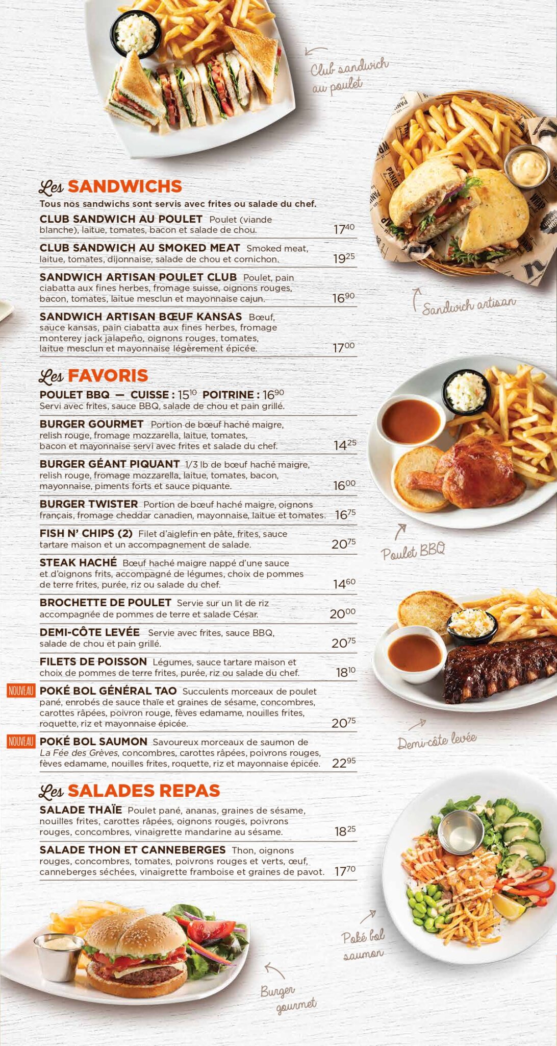 Normandin Menu Prix Québec